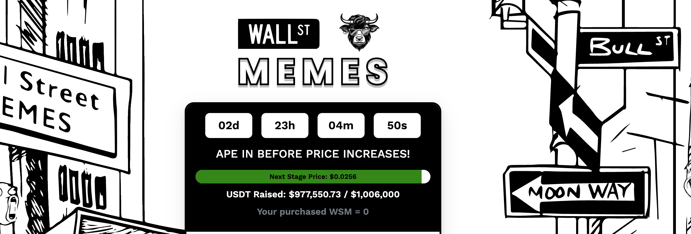 Wall Street Memes nærmer seg 1 mill dollar i presale